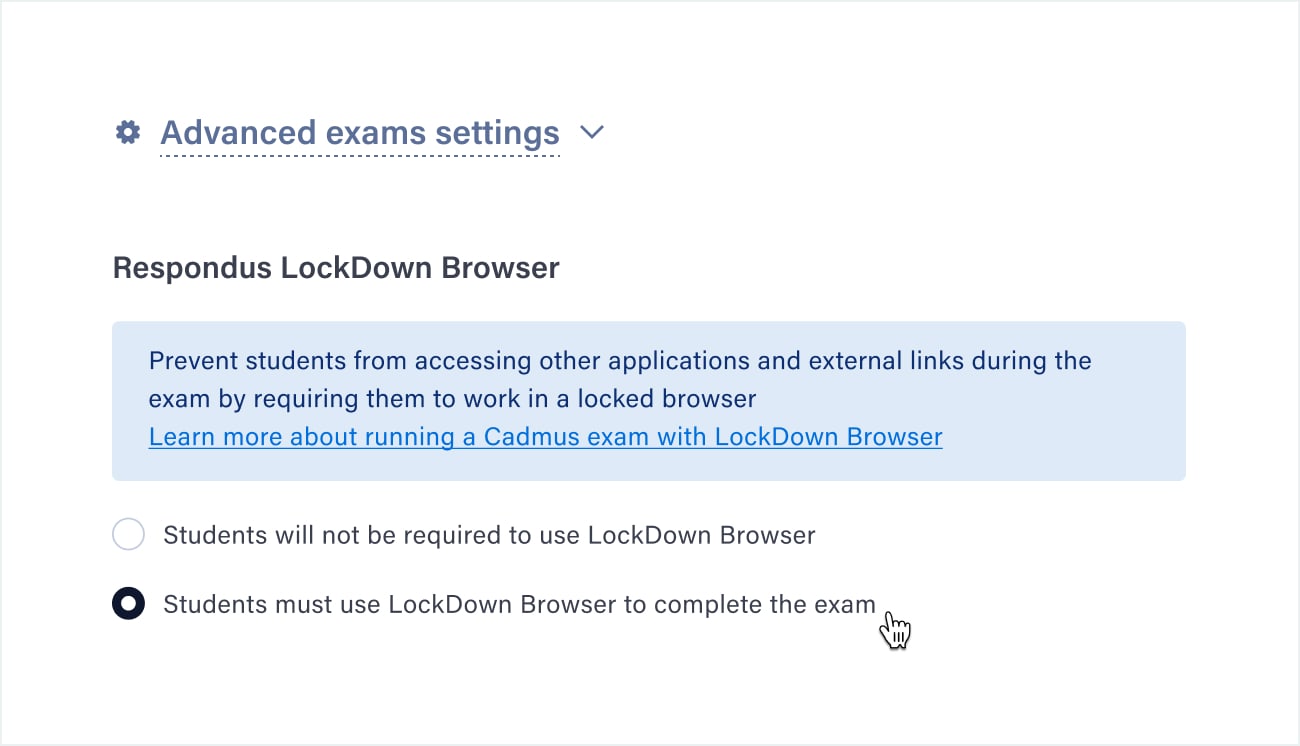 Cadmus + Respondus LockDown Browser Exams